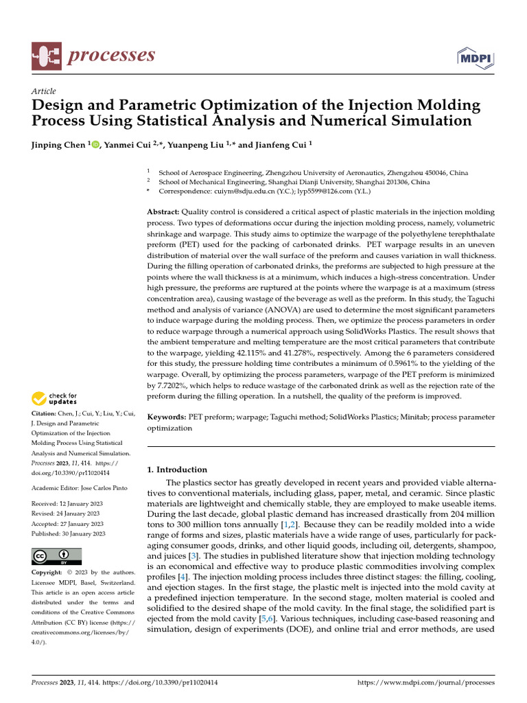Design and Parametric Optimization of The Injection Molding | PDF ...