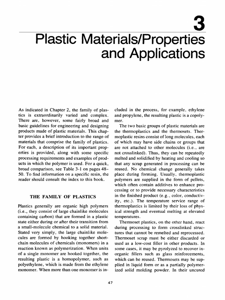 03. Plastic Material Properties & Application | PDF | Polymers | Plastic