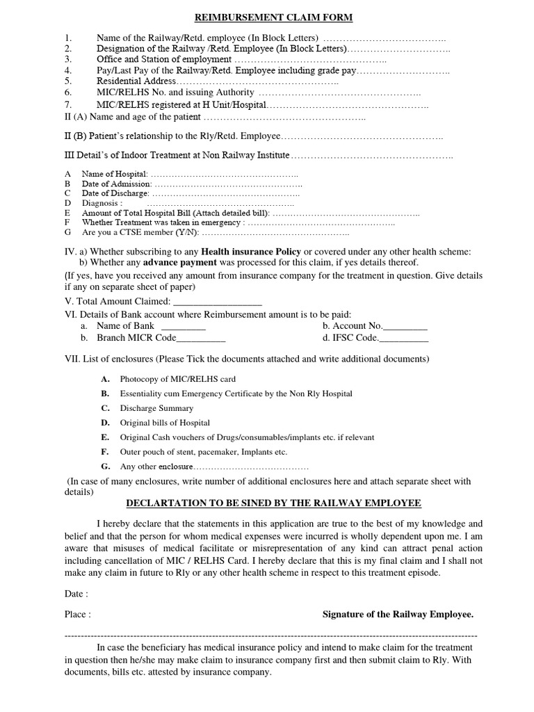 4.policy Guidelines of Reimbursement Proforma | PDF | Hospital | Health ...