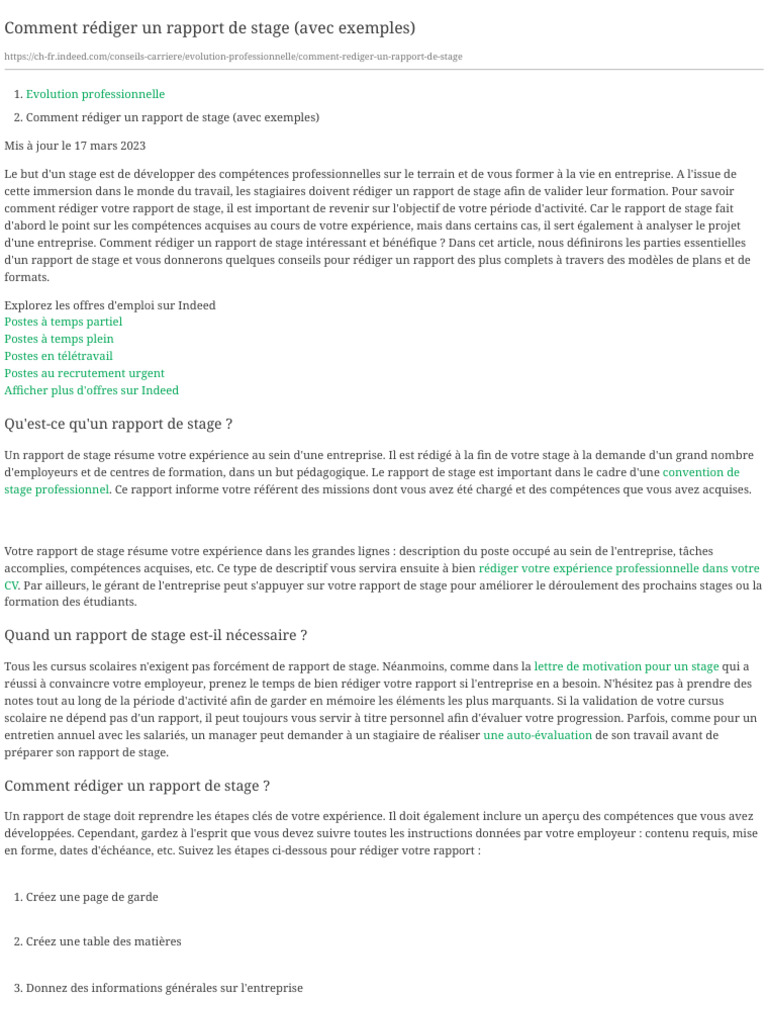 Rédiger un rapport de stage efficace | PDF | Expérience | Pédagogie