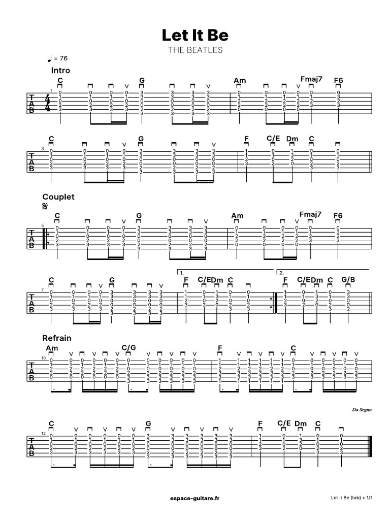 Let It Be Tab | PDF