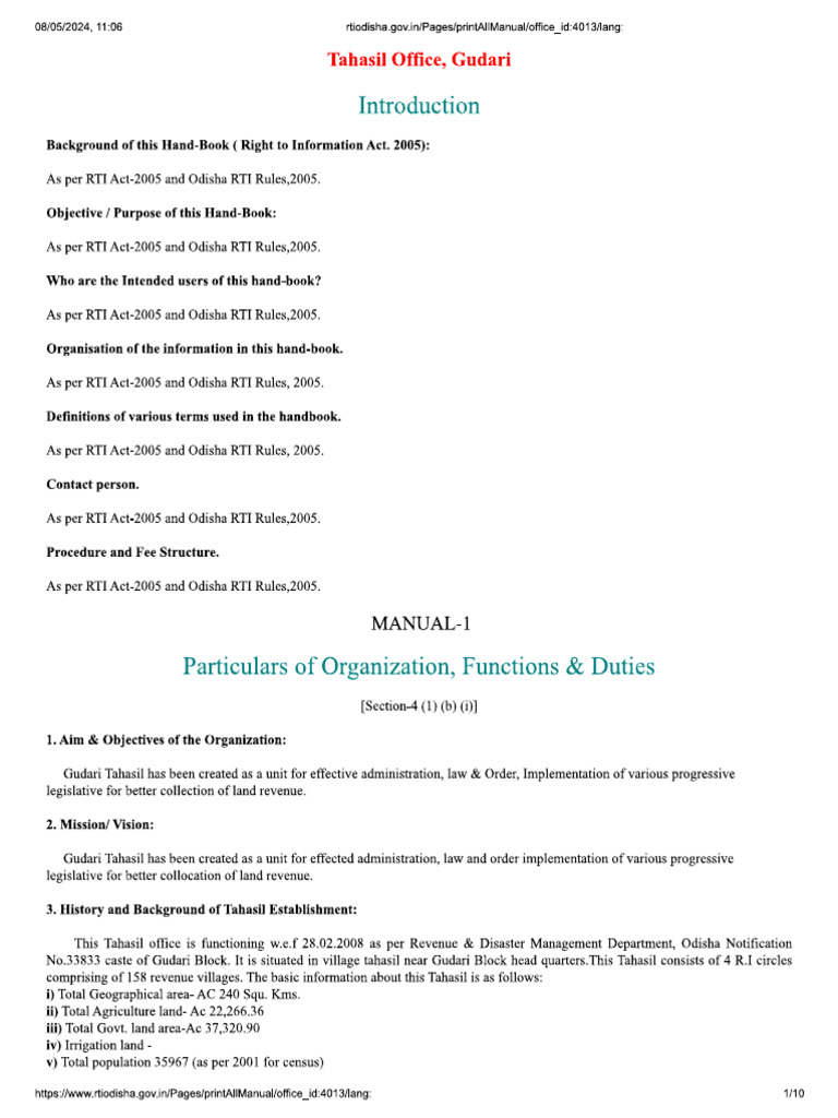 Tahsildar Gudari Manual | PDF
