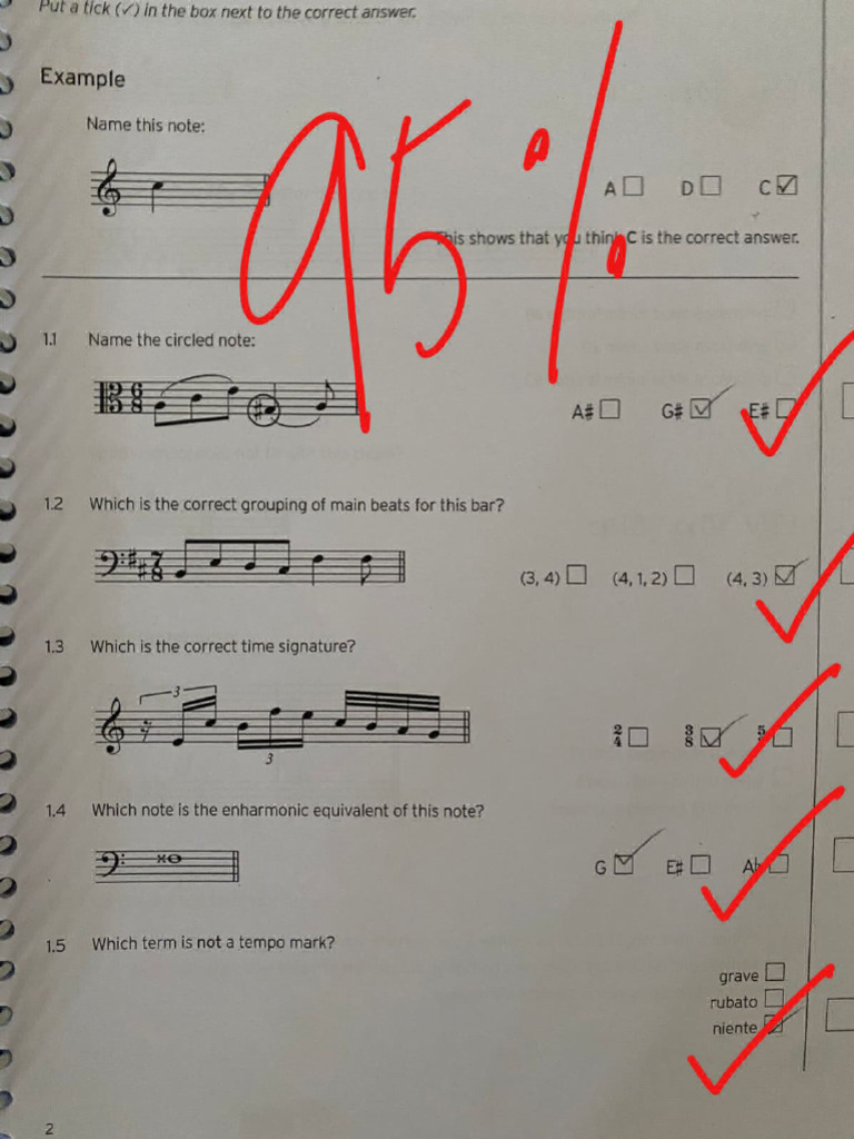 Grade 5 Music Theory Exam Questions | PDF | Scale (Music) | Chord (Music)