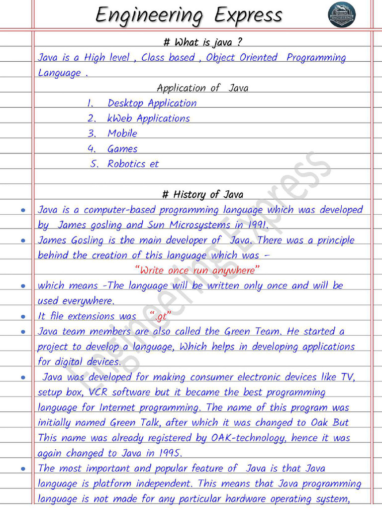 E.E HANDWRITTEN UNIT ONE JAVA - Pages-To-Jpg-0001 | PDF