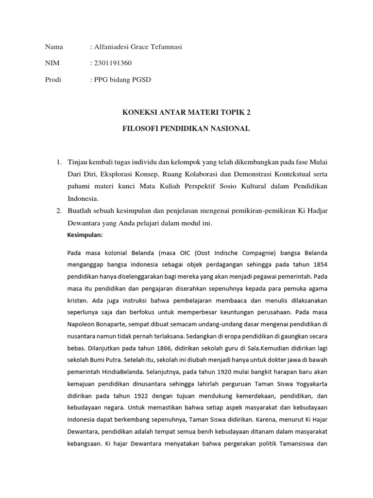 Filosofi Koneksi Topik 2 | PDF | Karier & Perkembangan | Ilmu Sosial