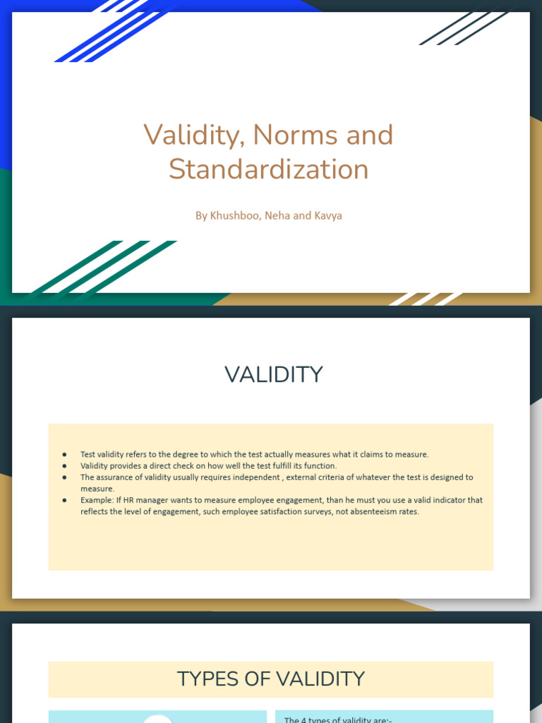 Validity, Norms and Standardization | Download Free PDF | Validity (Statistics) | Percentile