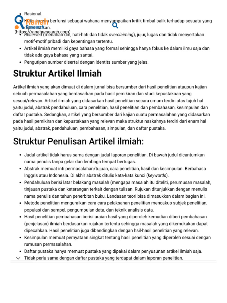 Pengertian Artikel Ilmiah Part 3 | PDF