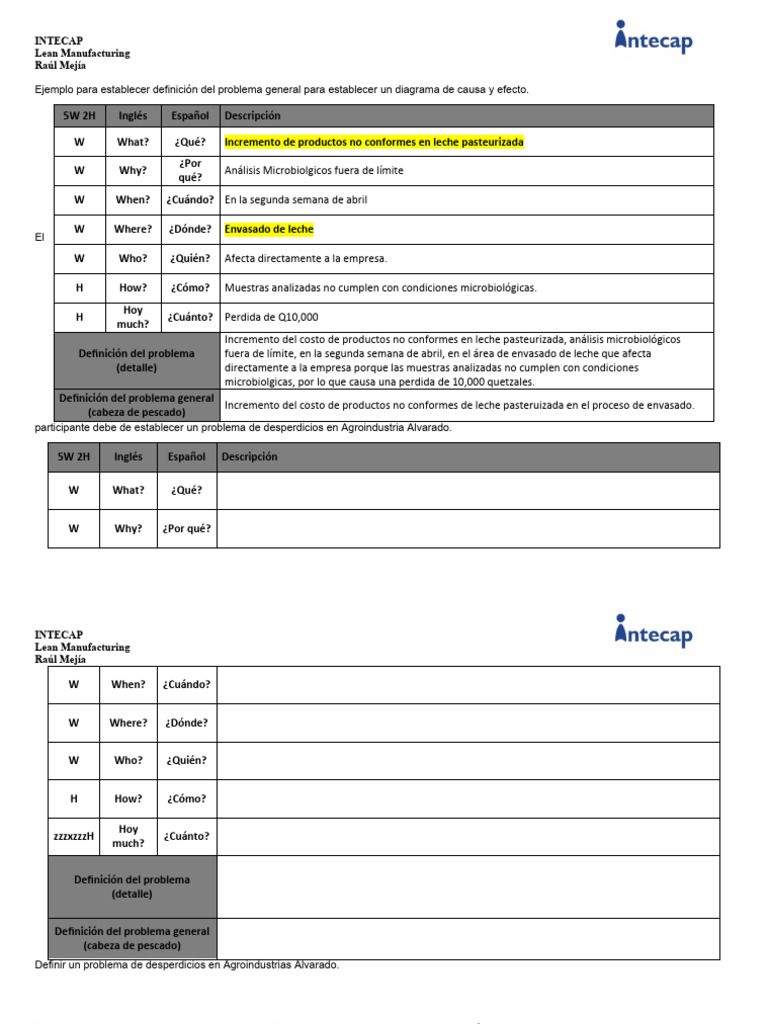 Diagrama 5W-2H LEAN | PDF | Lean Manufacturing | Medición