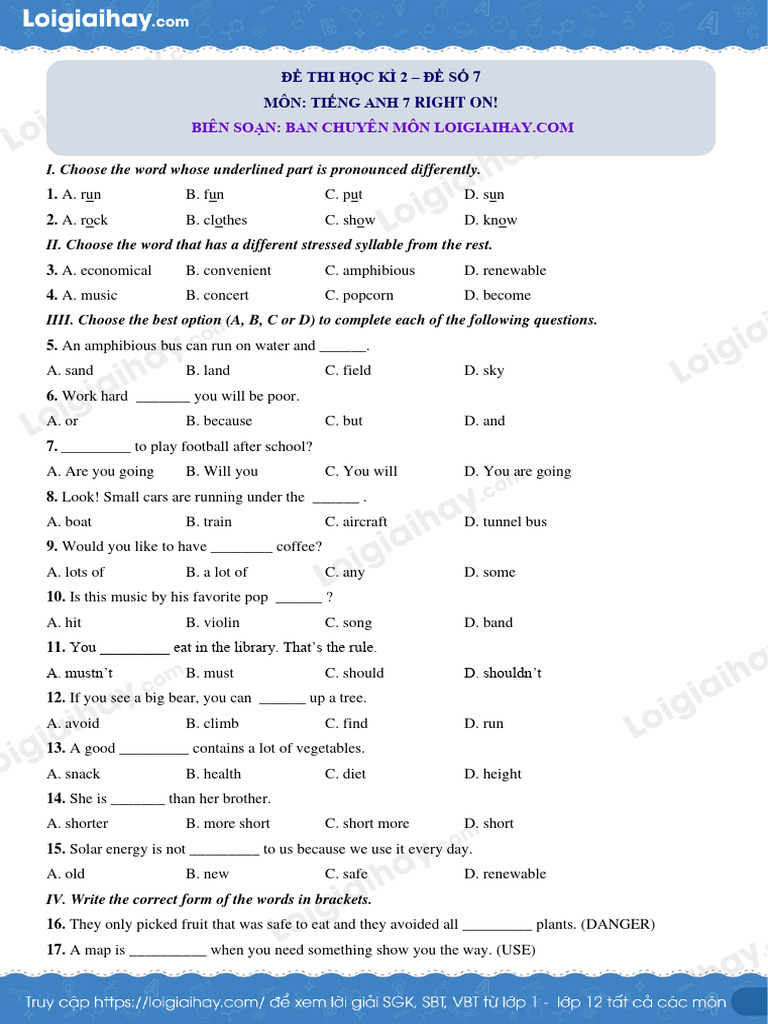 HKII RO7 ĐỀ 7 | PDF