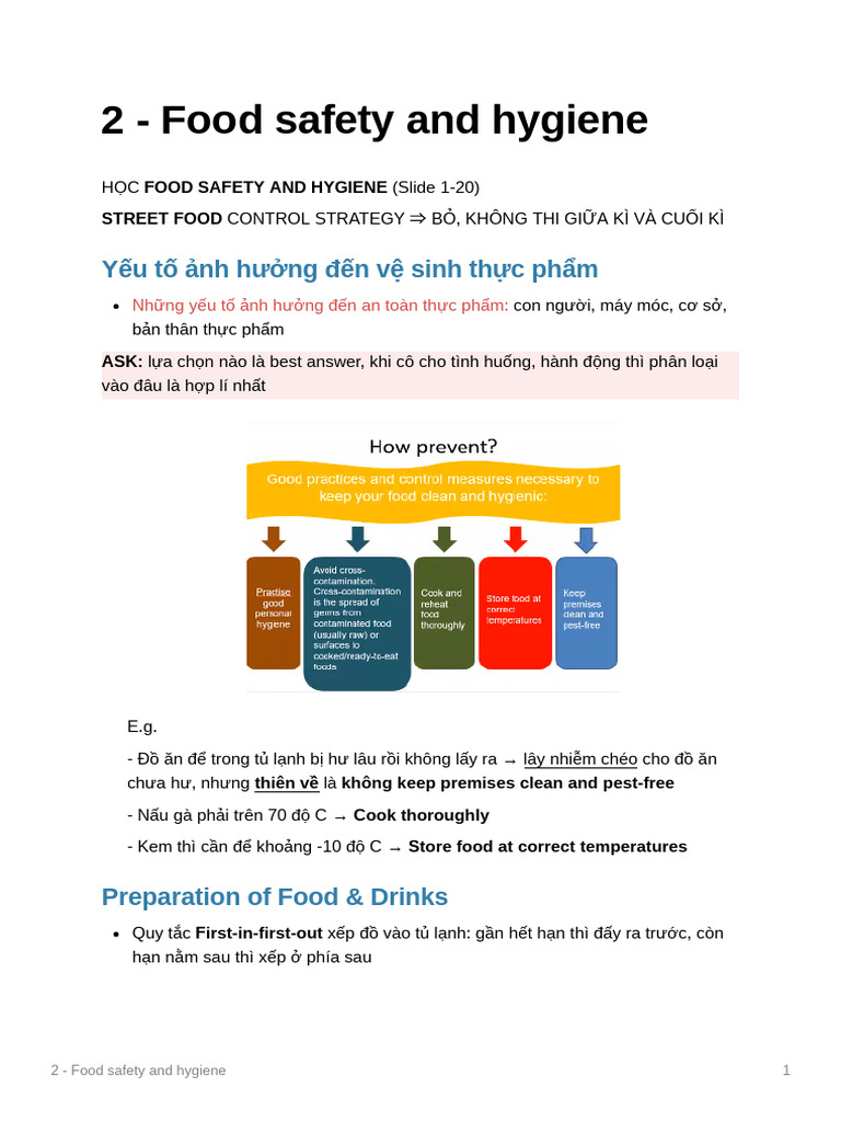 2 - Food Safety and Hygiene | PDF