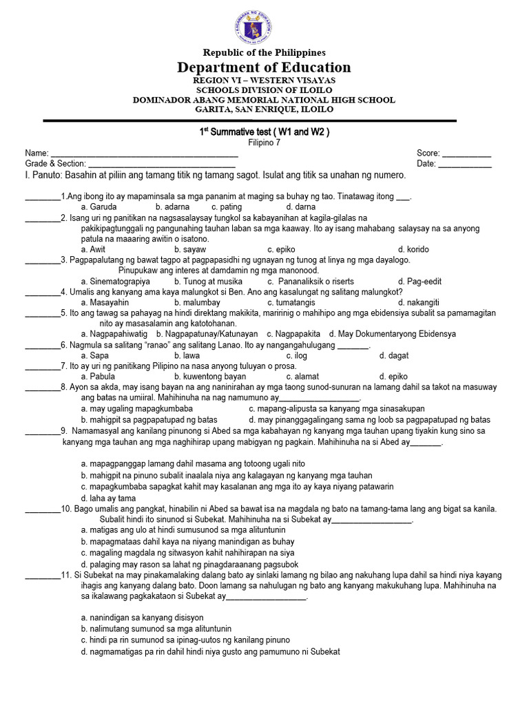 Filipino 7 | PDF