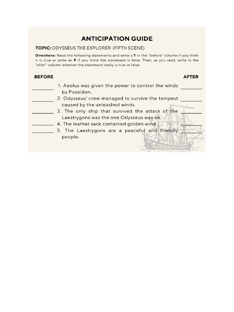 Anticipation Guide | PDF