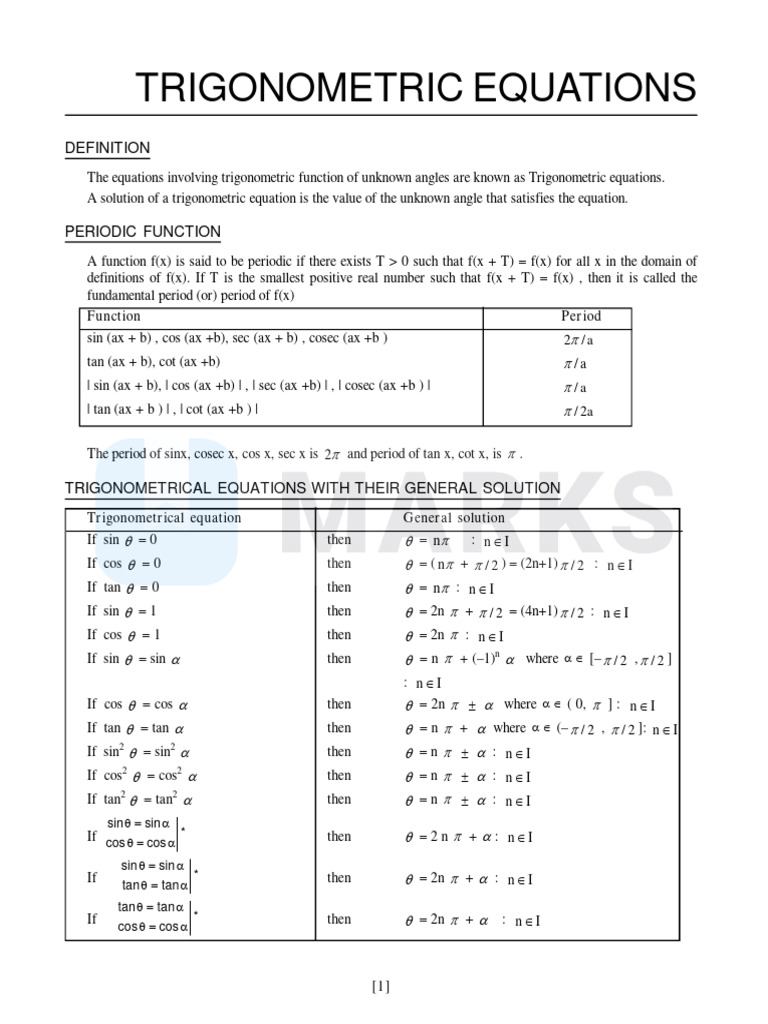 04 Trigonometric Equations Formula Sheets Getmarks App Removed | PDF ...