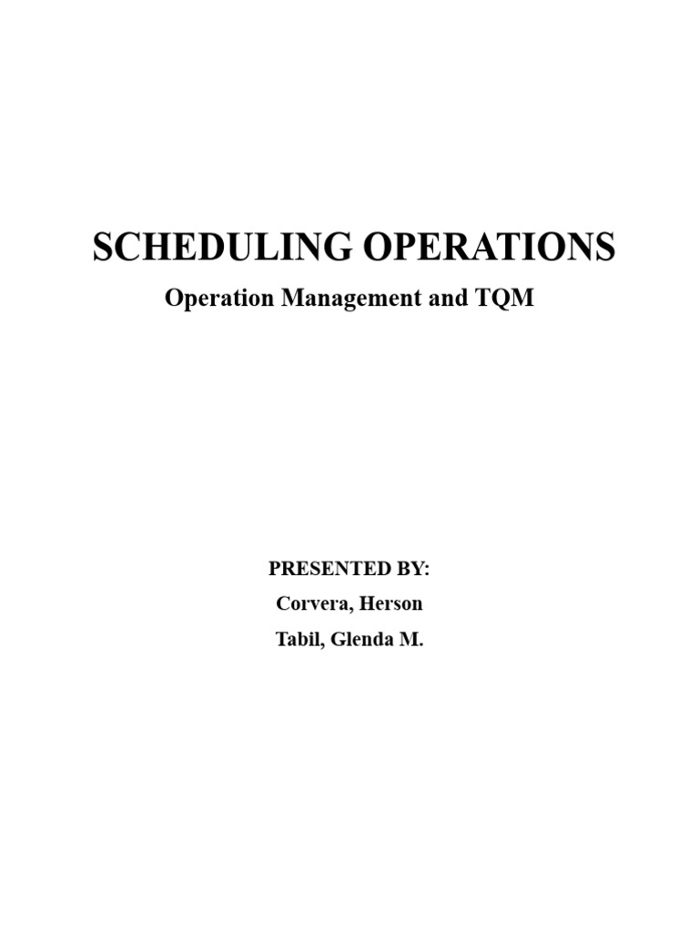 Week 17 - Scheduling Operations | PDF | Scheduling (Production Processes) | Scheduling (Computing)