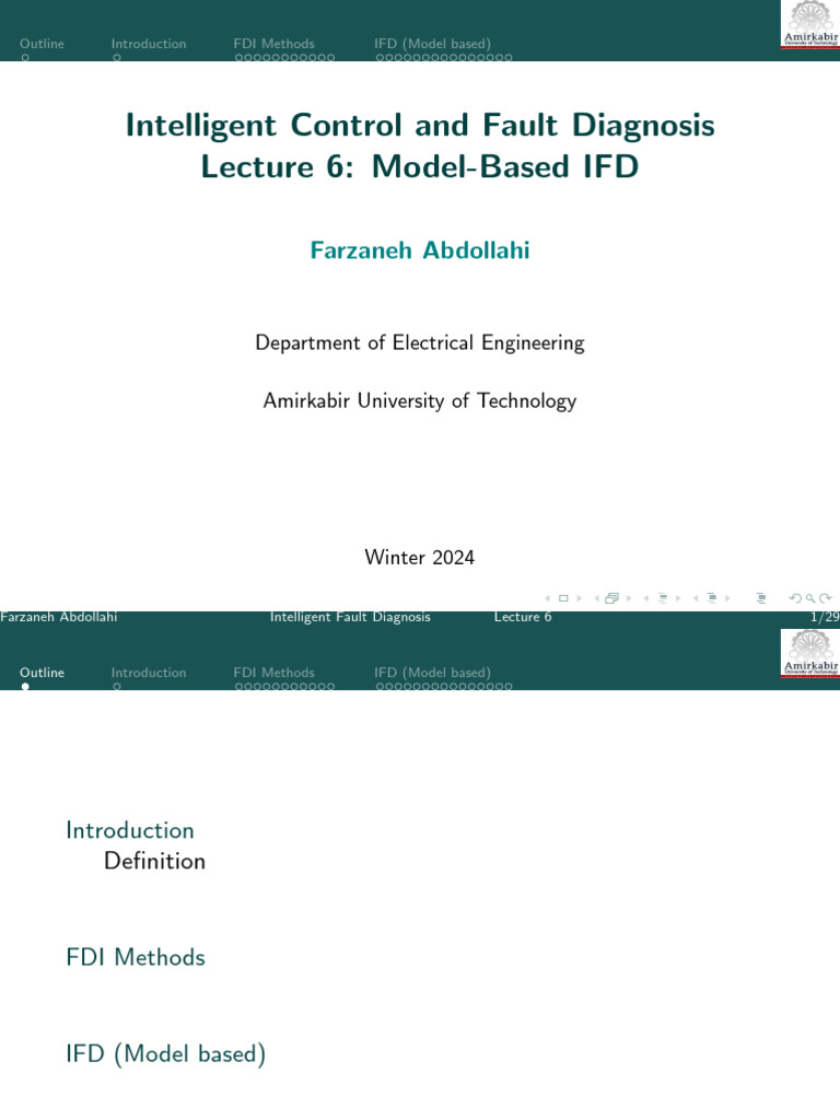 Lec 6 Modelbased Fault | PDF | Applied Mathematics