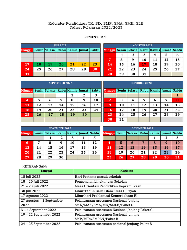 Kalender Pendidikan | PDF