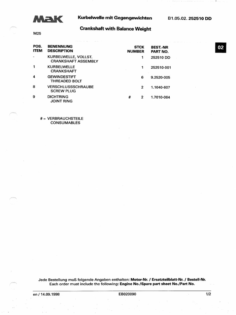 MaK M25 Engine Gear | PDF