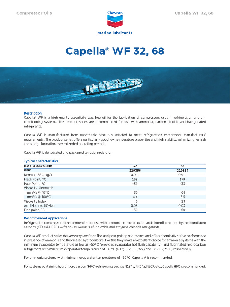 Chevron - PDS - Compressor Oils - CapellaWF - v0519 | PDF ...