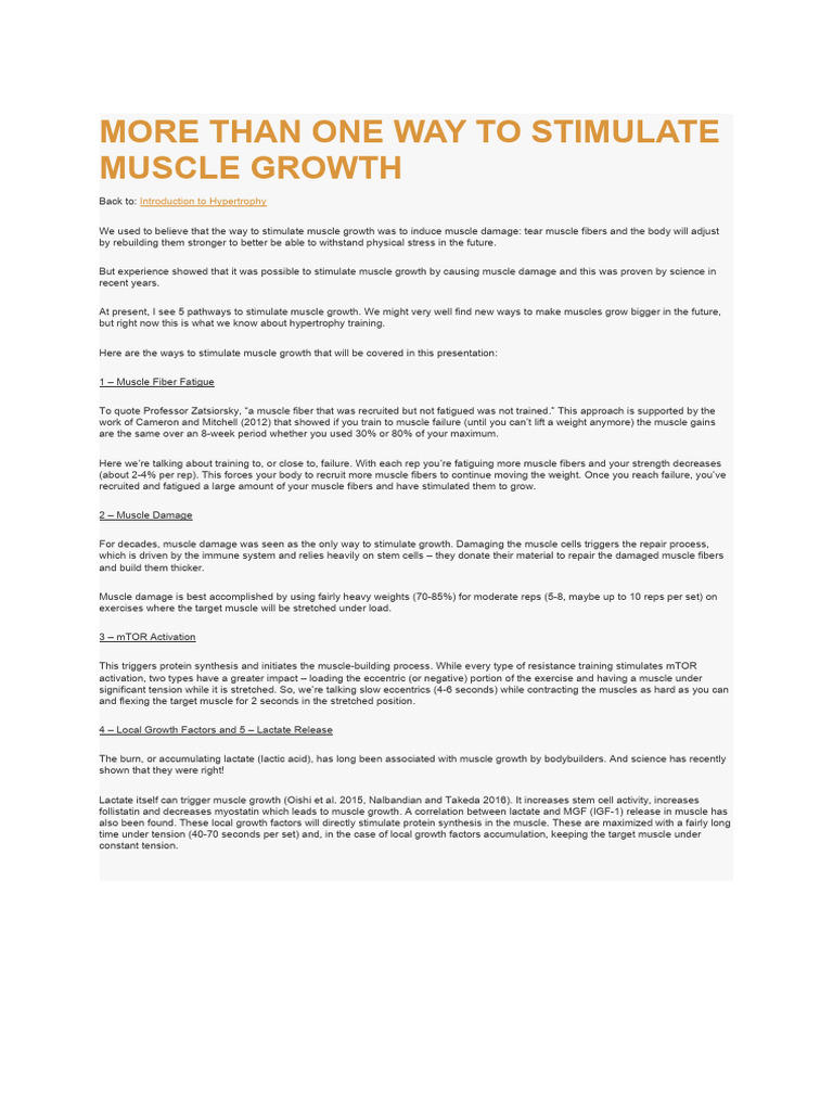 7. More Than One Way to Stimulate Muscle Growth | PDF | Muscle ...