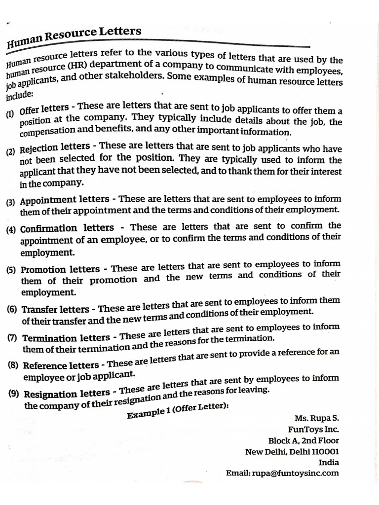 Employment Related Letters | PDF