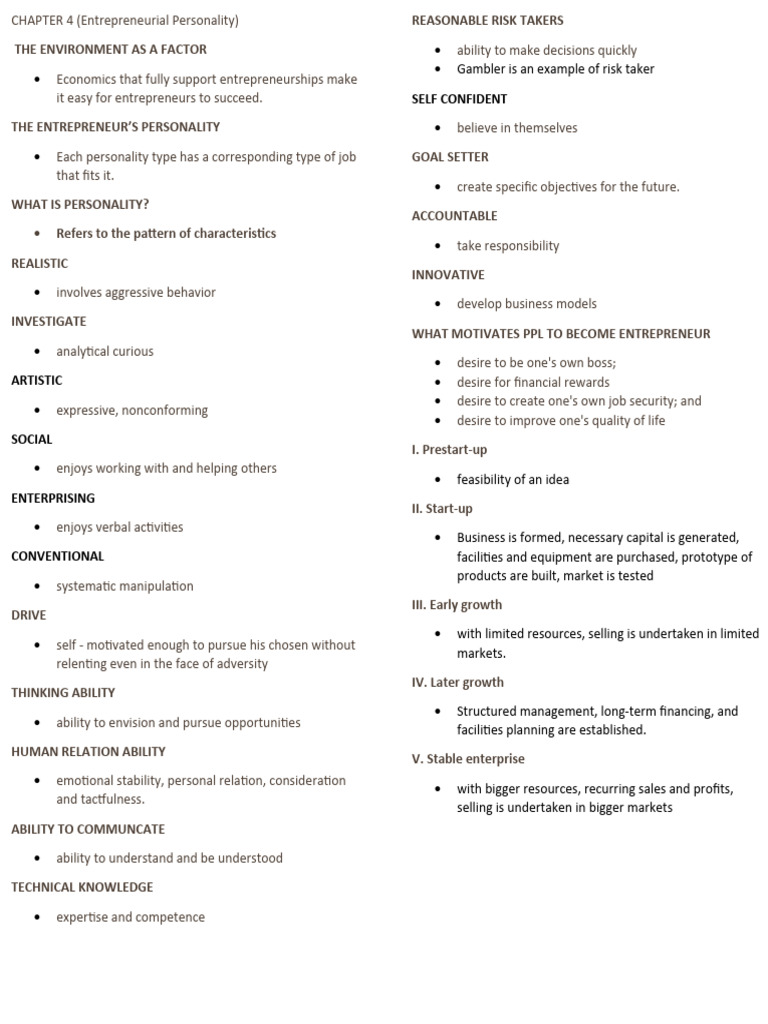 Chapter 4 (Entrep) | PDF | Entrepreneurship | Economics