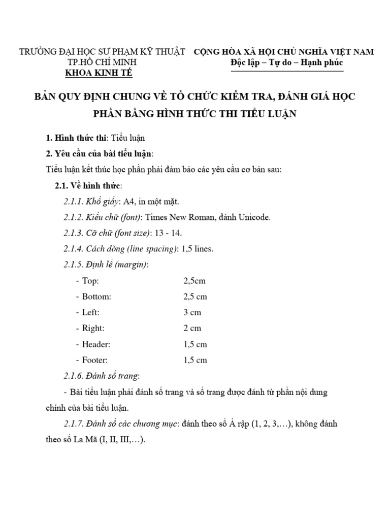 Hinh Thuc Viet Tieu Luan | PDF