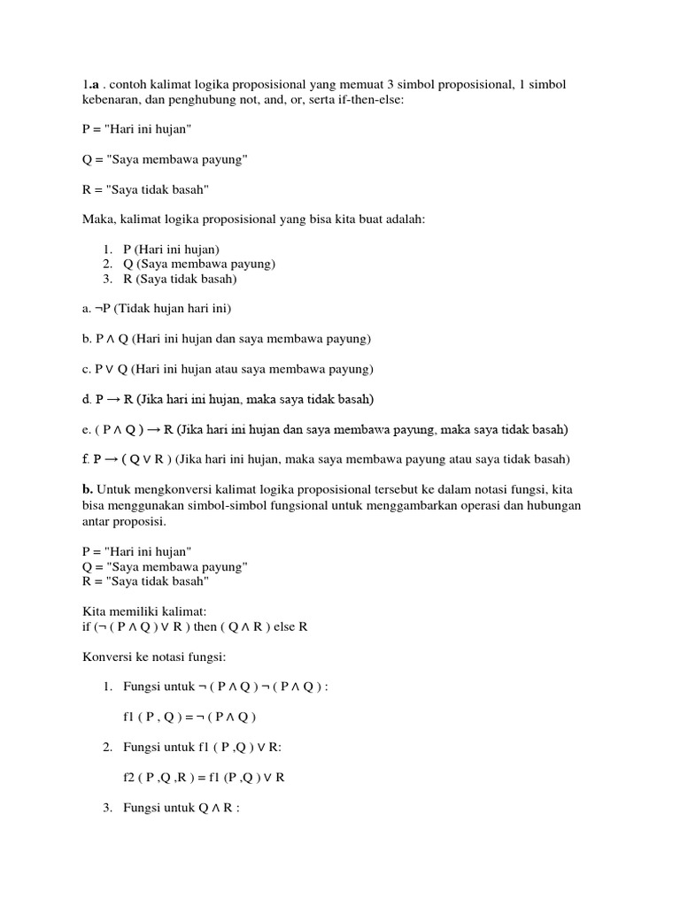 Logika Proposisional dan Notasi Fungsi | PDF
