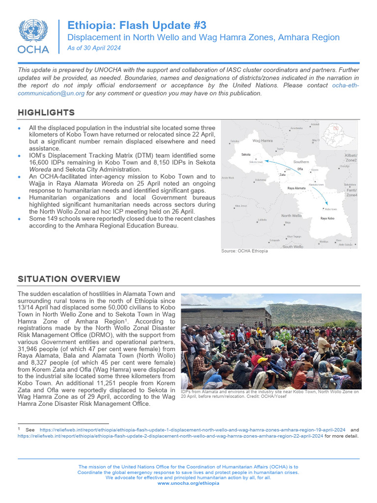 Ethiopia - Displacement in North Wello and Wag Hamra - Flash Update 3 ...