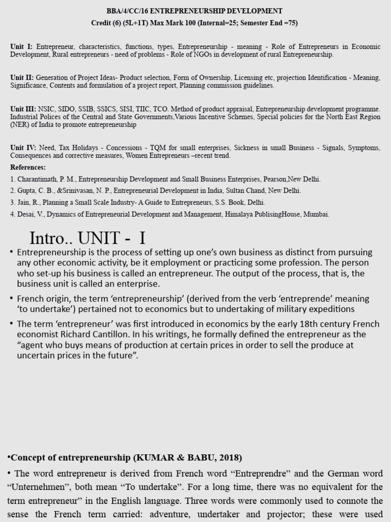 BBA Entrepreneurship Development | PDF | Entrepreneurship | Partnership