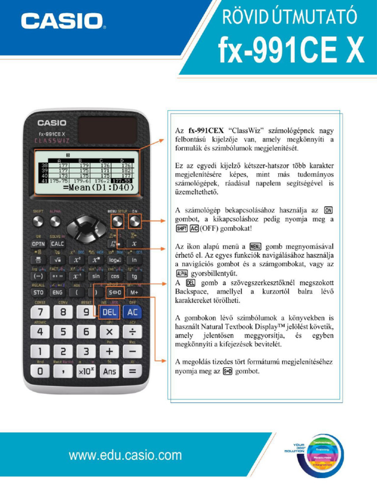Casio 991 CE X Rovid Utmutato 1 | PDF