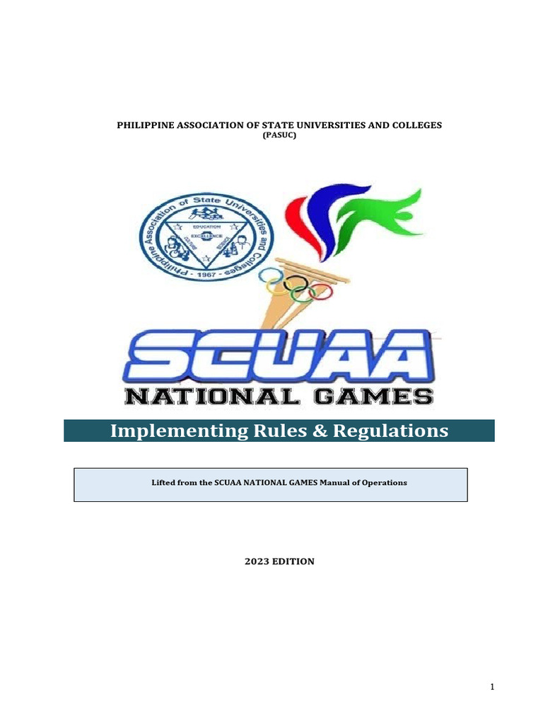 SCUAA IRR 2023 Revised 1 | PDF | Track And Field | Mindanao
