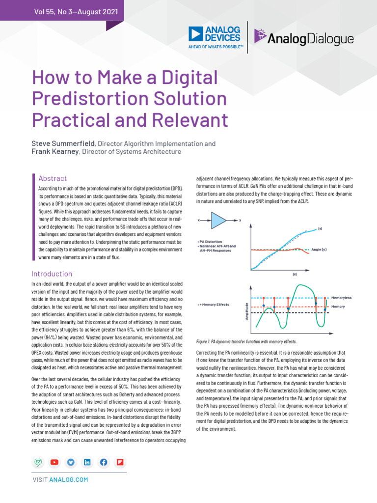 How To Make A Digital Predistortion Solution Practical and Relevant | PDF | Amplifier | Distortion