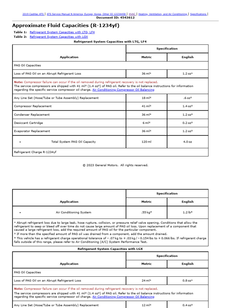 (Components) (Air Conditioning) (301002835) (100557014) (Cadillac 3.6 ...