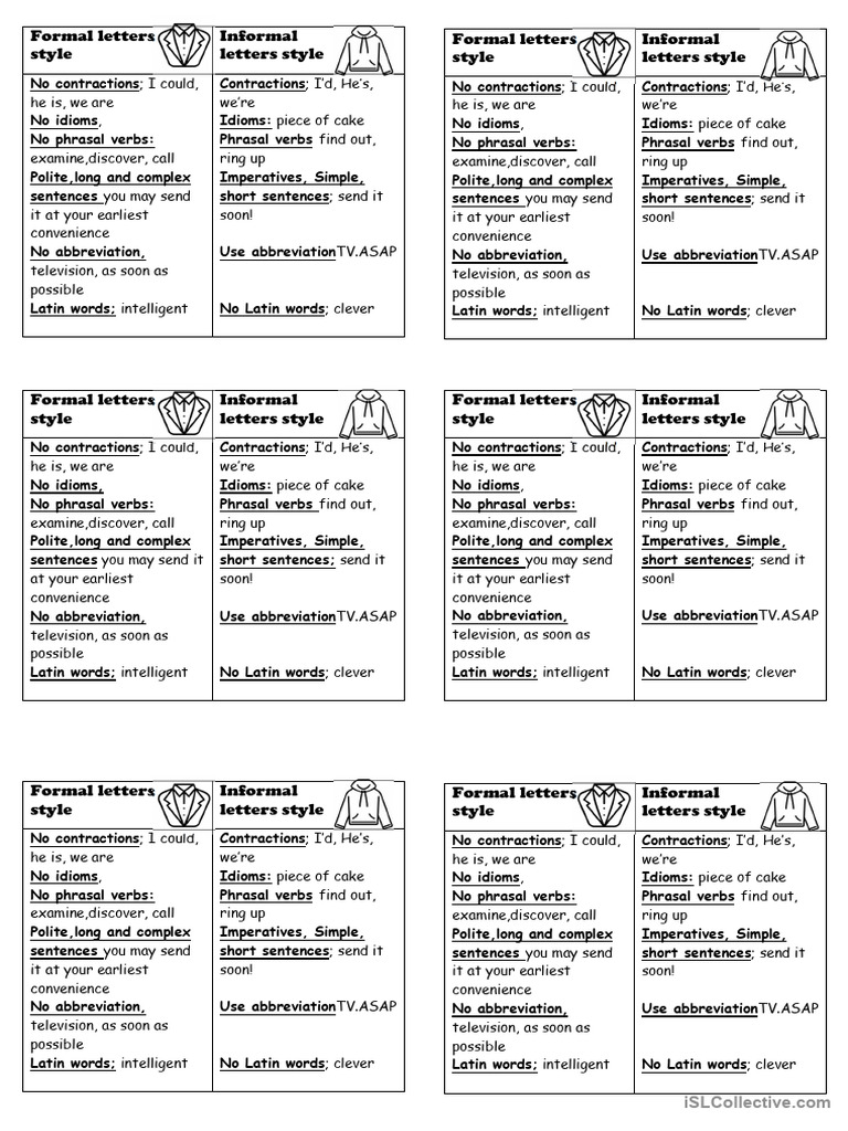 Formal vs Informal Letter Styles | PDF | Sentence (Linguistics) | Latin