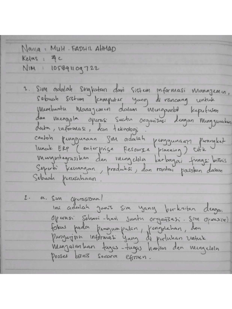 Muh - Fadhil Ahmad - 4C - Sistem Informasi Manajemen | PDF