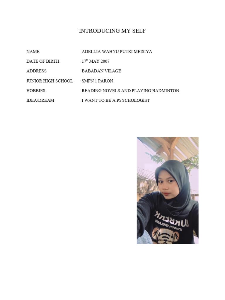Introducing My Self | PDF