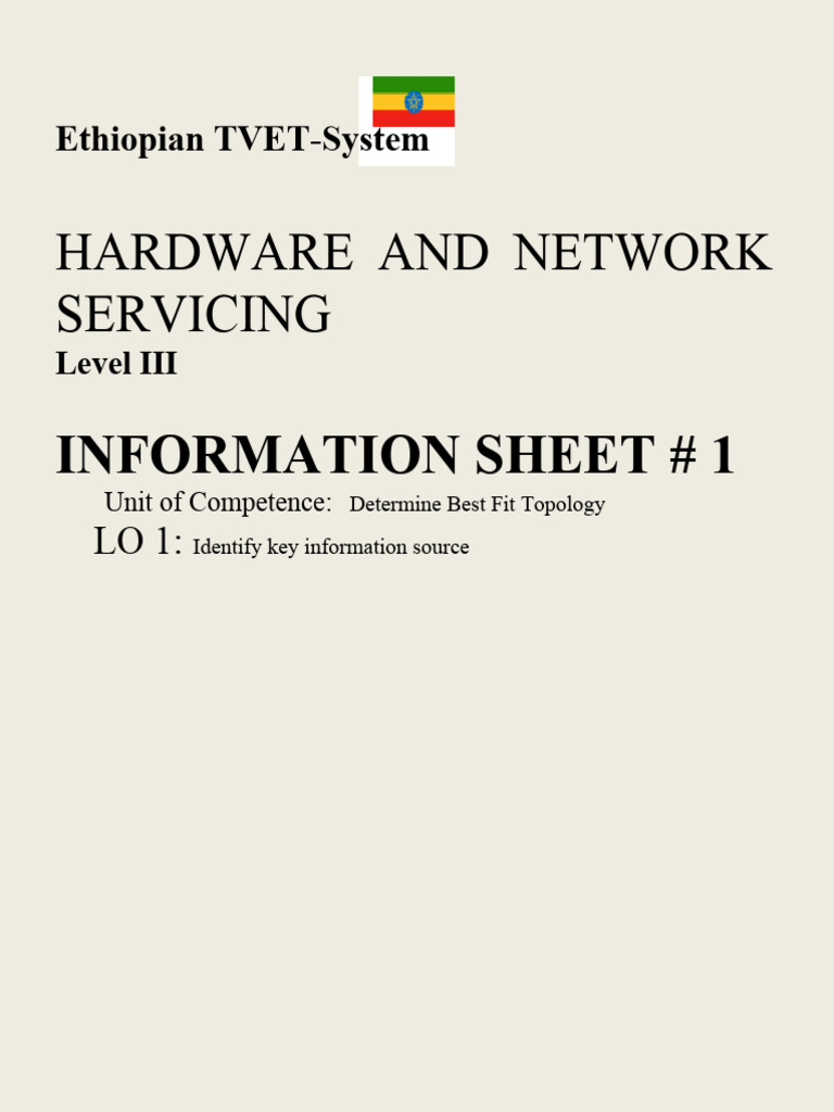 2-Determine Best Fit Information Sheet | PDF | Network Topology | Transmission Medium