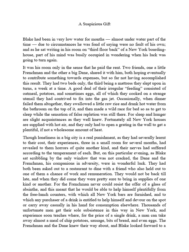 A Suspicious Gift | PDF