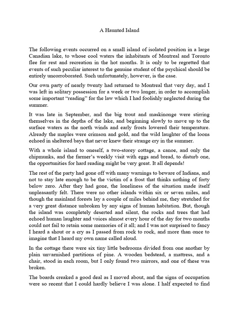 A Haunted Island | PDF | Canoe | Silence