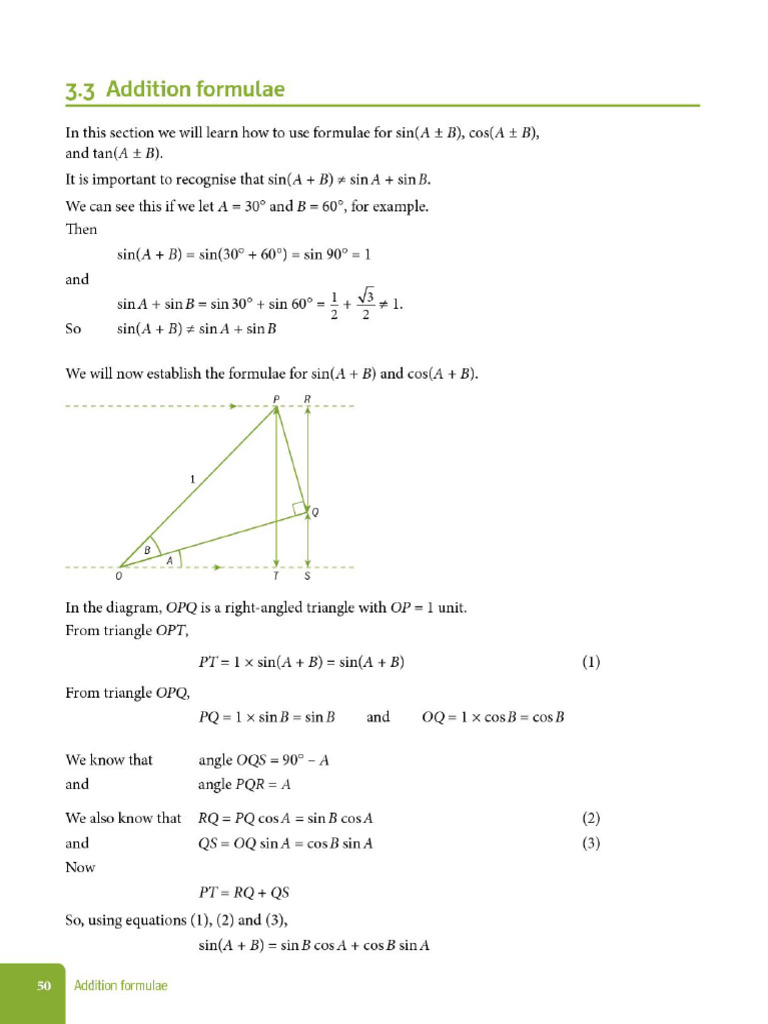 Addition Formulae, Double Angle Formulae & R Formulae | PDF