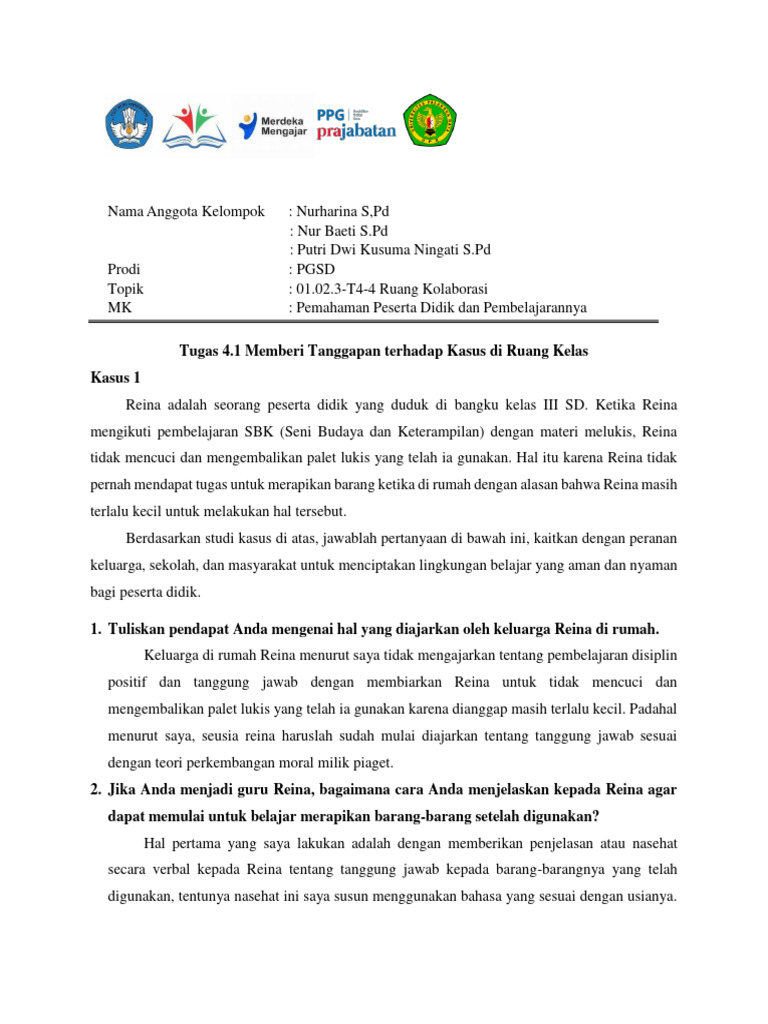 Topik 4 Ruang - Kolaborasi, Kasus 1. PPDP | PDF | Kesehatan Holistik | Sains & Matematika