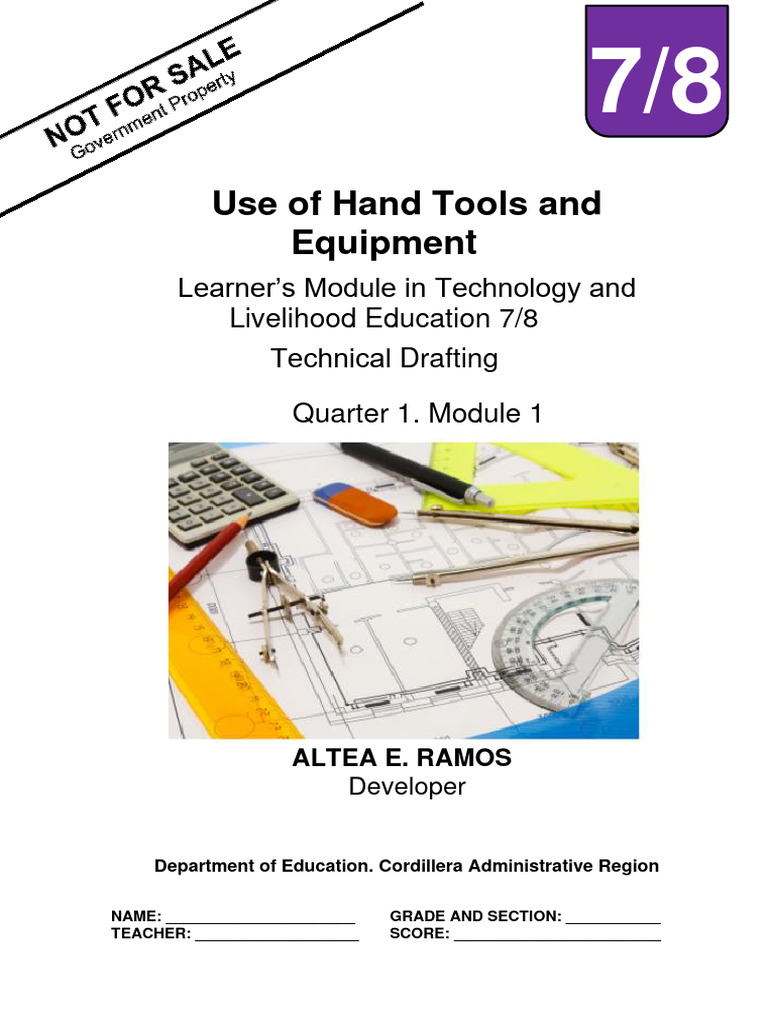 Tle7 8 Q1mod1 Use of Hand Tools and Equipment Altea Ramos Bgo v1 | PDF | Technical Drawing | Drawing