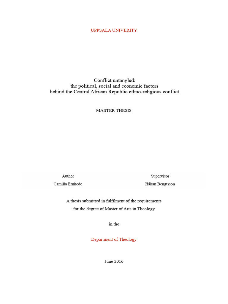 Central African Republic Conflict Analysis | PDF | Central African ...