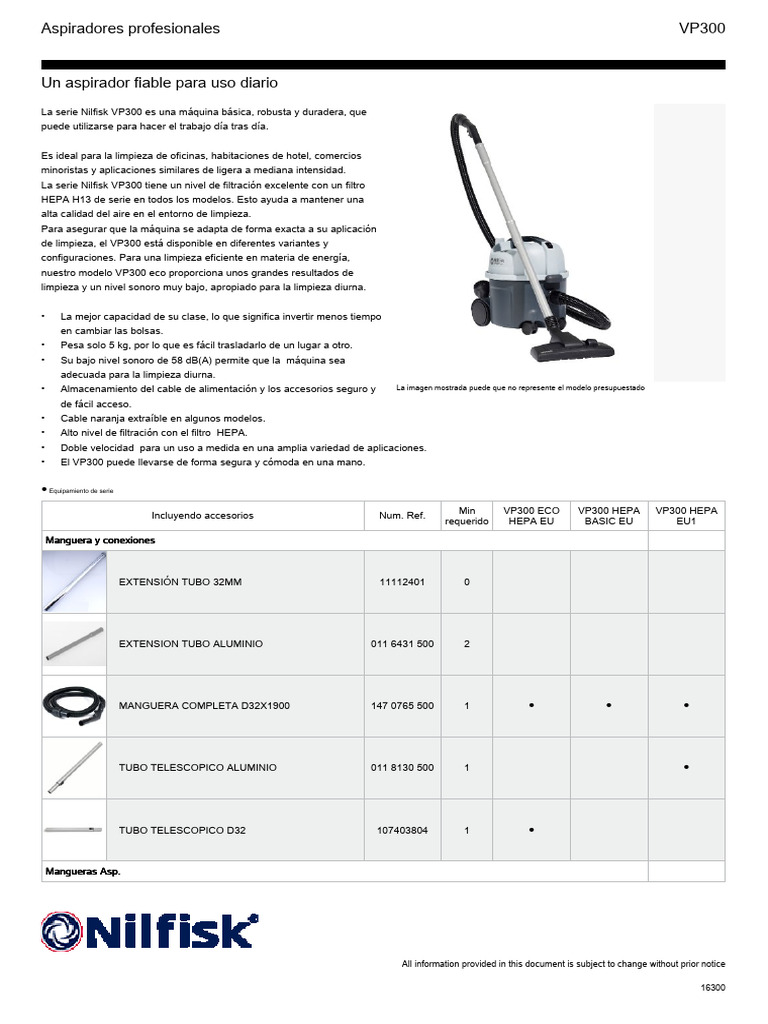 A Hepa FT-1001369-VP 300 | PDF | Aspiradora