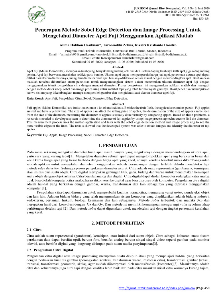 Penerapan Metode Sobel Edge Detection Dan Image PR | PDF