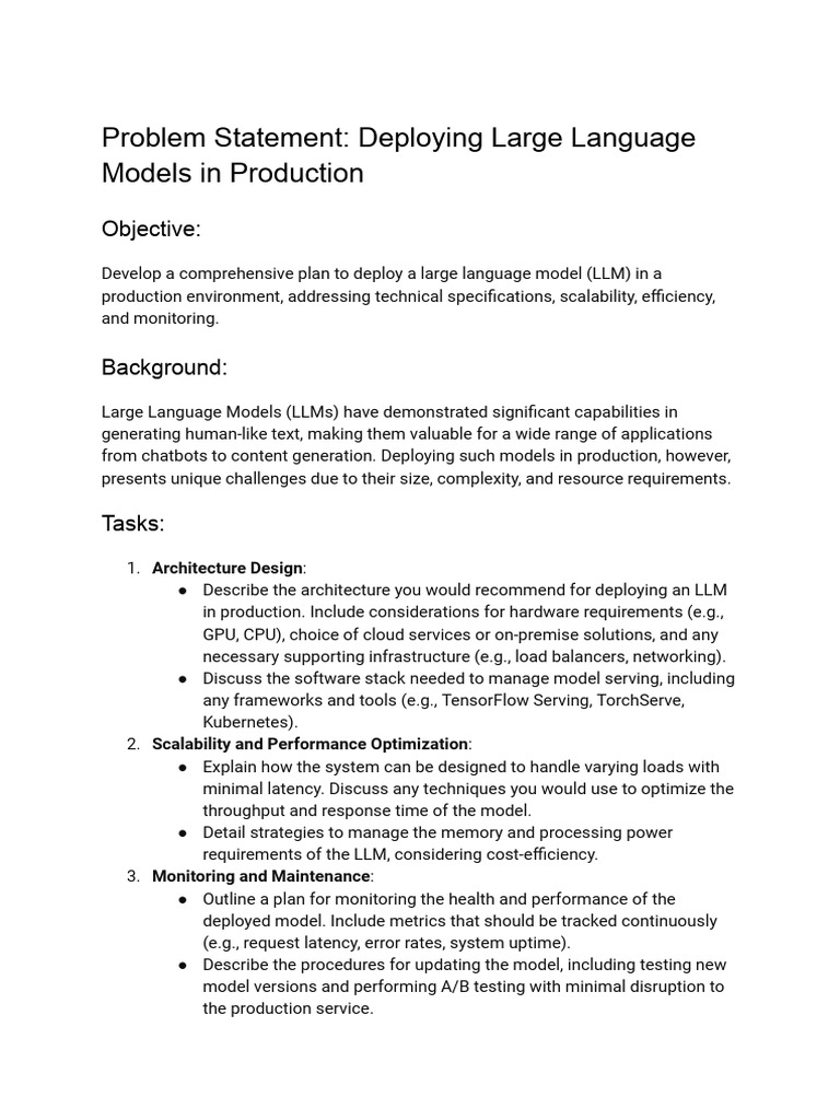 Deploying Large Language Models Guide | PDF | Scalability | Information ...