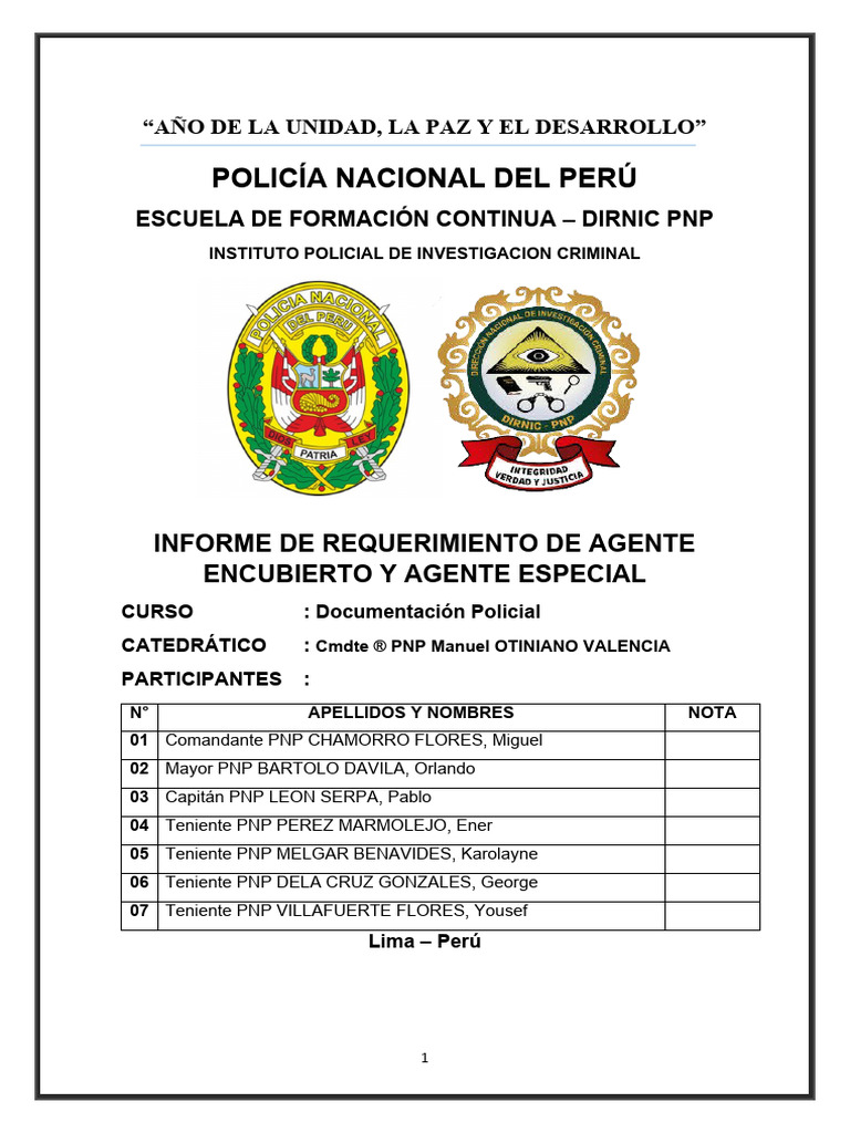Grupo 2 Agente Encubierto y Especial | PDF | Fiscal | Policía