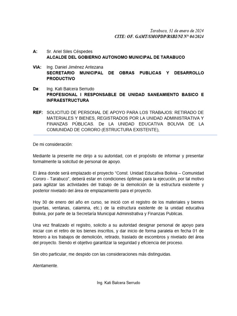 Solicitud de Personal Demolición | PDF