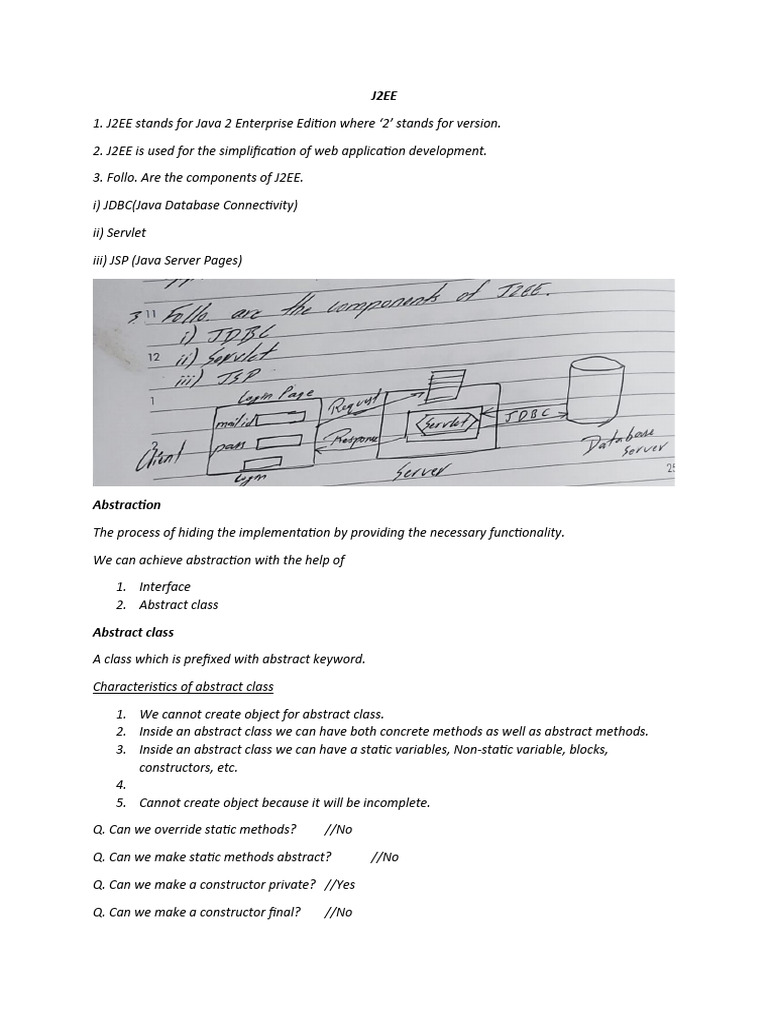 J2EE | PDF | Class (Computer Programming) | Method (Computer Programming)