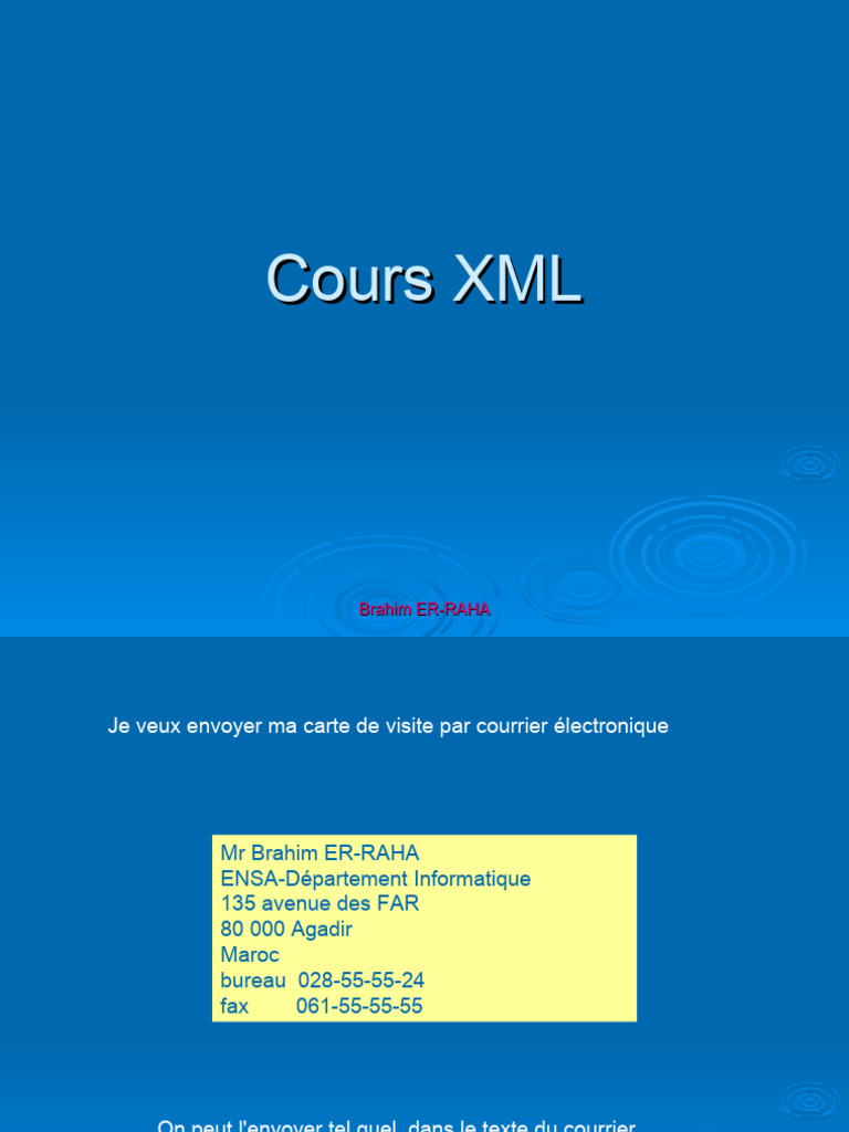 Cours XML Final | PDF | XML | Langage de balisage
